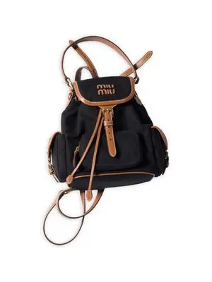 Miu Miu Canvas And Leather Medium Backpack
