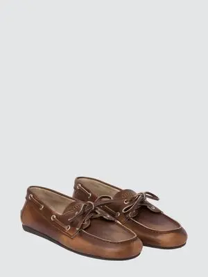Miu Miu Leather Loafers - Brown