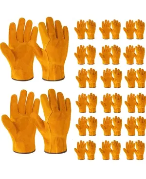 XDOVET Leather Work Gloves - Orange