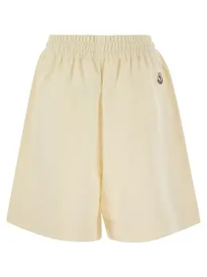 Moncler Cotton Shorts With Logo Patch