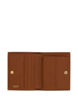 FERRAGAMO Gancini Hammered Leather Compact Wallet