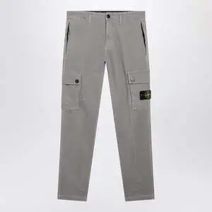 Stone Island Organic Cotton Cargo Trousers - Gray
