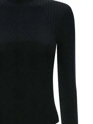 Victoria Beckham Ribbed Long Sleeve Polo