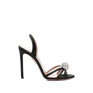 AQUAZZURA Crystal-embellished Satin Slingback Stiletto Sandals