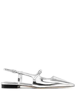 JIMMY CHOO Didi Leather Ballet Flats - Silver