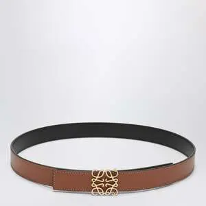 Loewe Reversible Anagram Belt In Smooth Calfskin - Brown