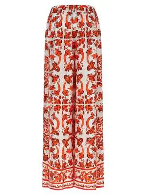 Dolce & Gabbana Maiolica Silk Twill Pants