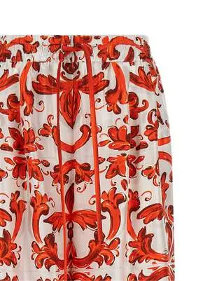 Dolce & Gabbana Maiolica Silk Twill Pants