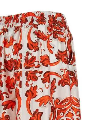 Dolce & Gabbana Maiolica Silk Twill Pants