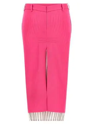 Attico Virgin Wool Double Layer Midi Skirt