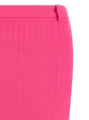 Attico Virgin Wool Double Layer Midi Skirt