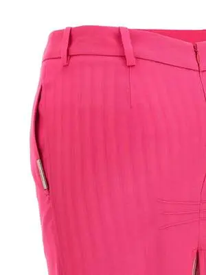 Attico Virgin Wool Double Layer Midi Skirt