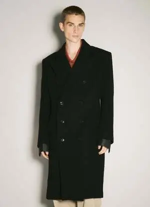 Martine Rose Double-breasted Shirt Overcoat - Black