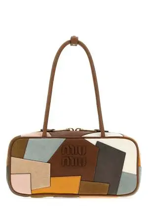 Miu Miu Leather And Suede Shoulder Bag - Multicolor