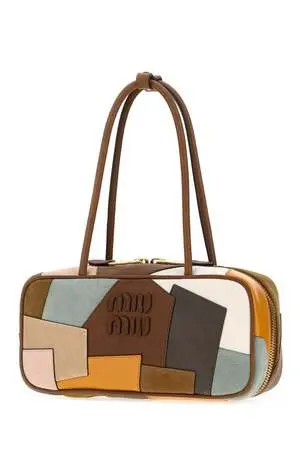 Miu Miu Leather And Suede Shoulder Bag