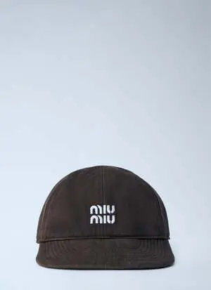 Miu Miu Denim Baseball Cap - Brown