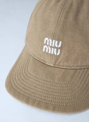 Miu Miu Embroidered Logo Cotton Cap