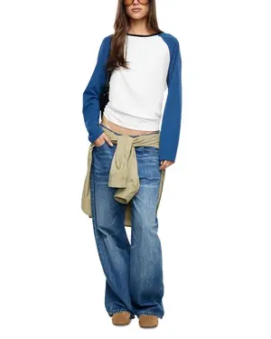 Lioness Kravitz Cotton Blend Baseball Tee - Blue