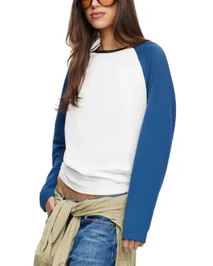 Lioness Kravitz Cotton Blend Baseball Tee - Blue