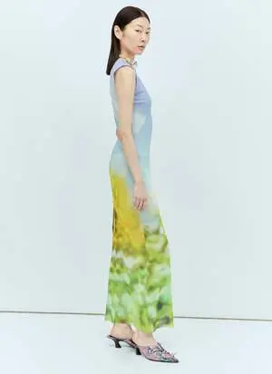 Acne Studios Blurred Print Maxi Dress