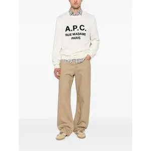 A.p.c. Virgin Wool Logo-embroidered Crew Neck Jumper
