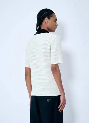 JIL SANDER Open-knit Polo Shirt