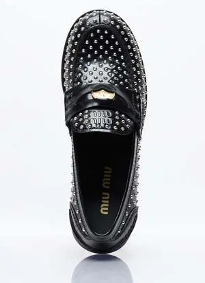 Miu Miu Studded Leather Loafers