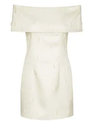 ROTATE BY BIRGER CHRISTENSEN Satin Beaded Mini Dress