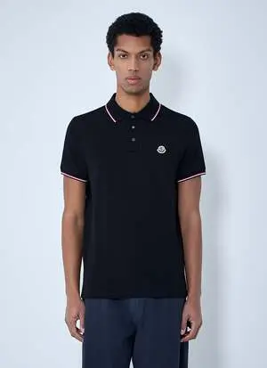 Moncler Logo Patch Polo Shirt - Black