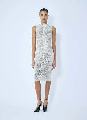 Alexander Wang Snake-print Embossed Midi Skirt