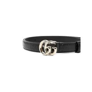 Gucci Leather Double G Buckle Belt