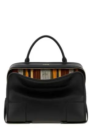 Loewe Leather Large Amazona 180 Handbag - Black