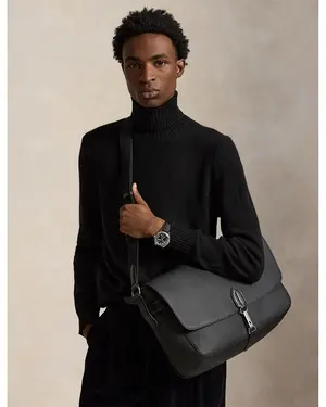 Polo Ralph Lauren Polo Id Pebble Leather Messenger Bag