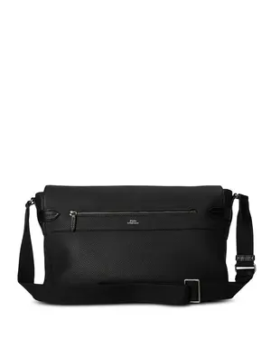 Polo Ralph Lauren Polo Id Pebble Leather Messenger Bag