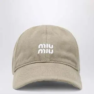 Miu Miu Washed Denim Baseball Cap - Cream
