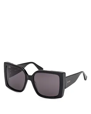 Max Mara Hinge Square Sunglasses - Black/smoke