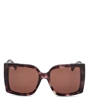 Max Mara Hinge Square Sunglasses - Havana/brown