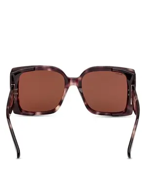 Max Mara Hinge Square Sunglasses - Havana/brown
