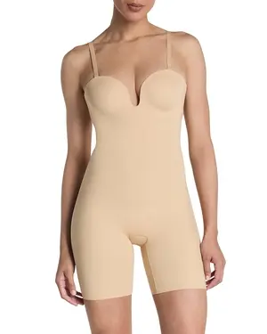 Spanx Suit Your Fancy Strapless Mid-thigh Bodysuit - Honey
