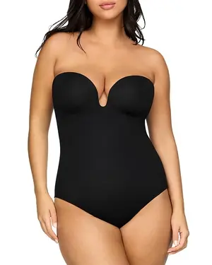 Spanx Suit Your Fancy Strapless Brief Bodysuit - Very Black