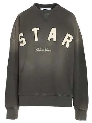 GOLDEN GOOSE Star Print Cotton Sweatshirt - Gray