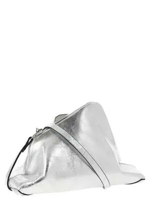 Attico Day Off Small Laminated Leather Clutch