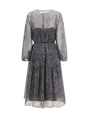 Max Mara Silk Polka Dot Midi Dress
