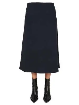 JIL SANDER Wool Flared Skirt - Blue