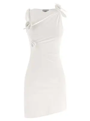 Coperni Asymmetric Flower' Dress - White