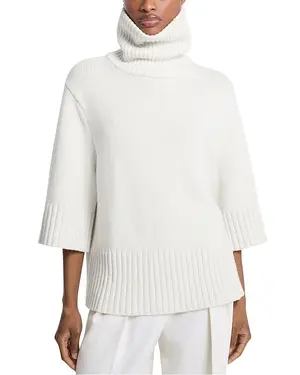 Michael Kors Cashmere Funnel Neck Top - Ivory