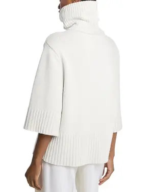 Michael Kors Cashmere Funnel Neck Top - Ivory