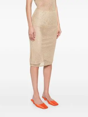 Prada Open-knit Midi Skirt