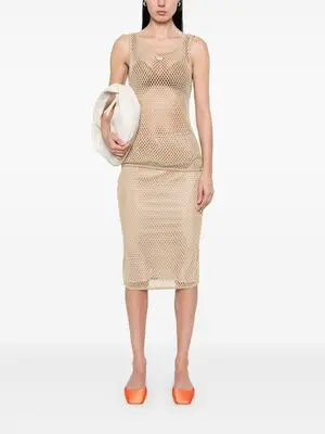 Prada Open-knit Midi Skirt