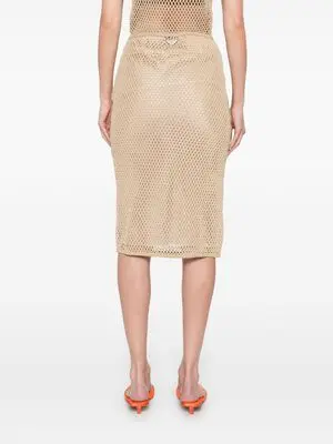 Prada Open-knit Midi Skirt